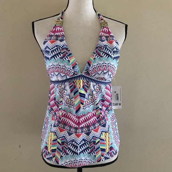 Bar III | Swim | Bishmt Bar Iii Swimwear Halter Multicolors Top | Poshmark